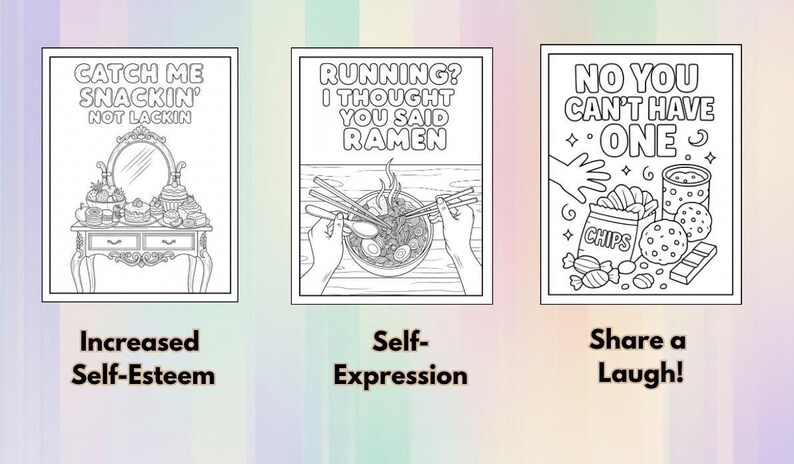 Funny Food Coloring Pages: Gen Z Humor Printable Book (digital Download ...