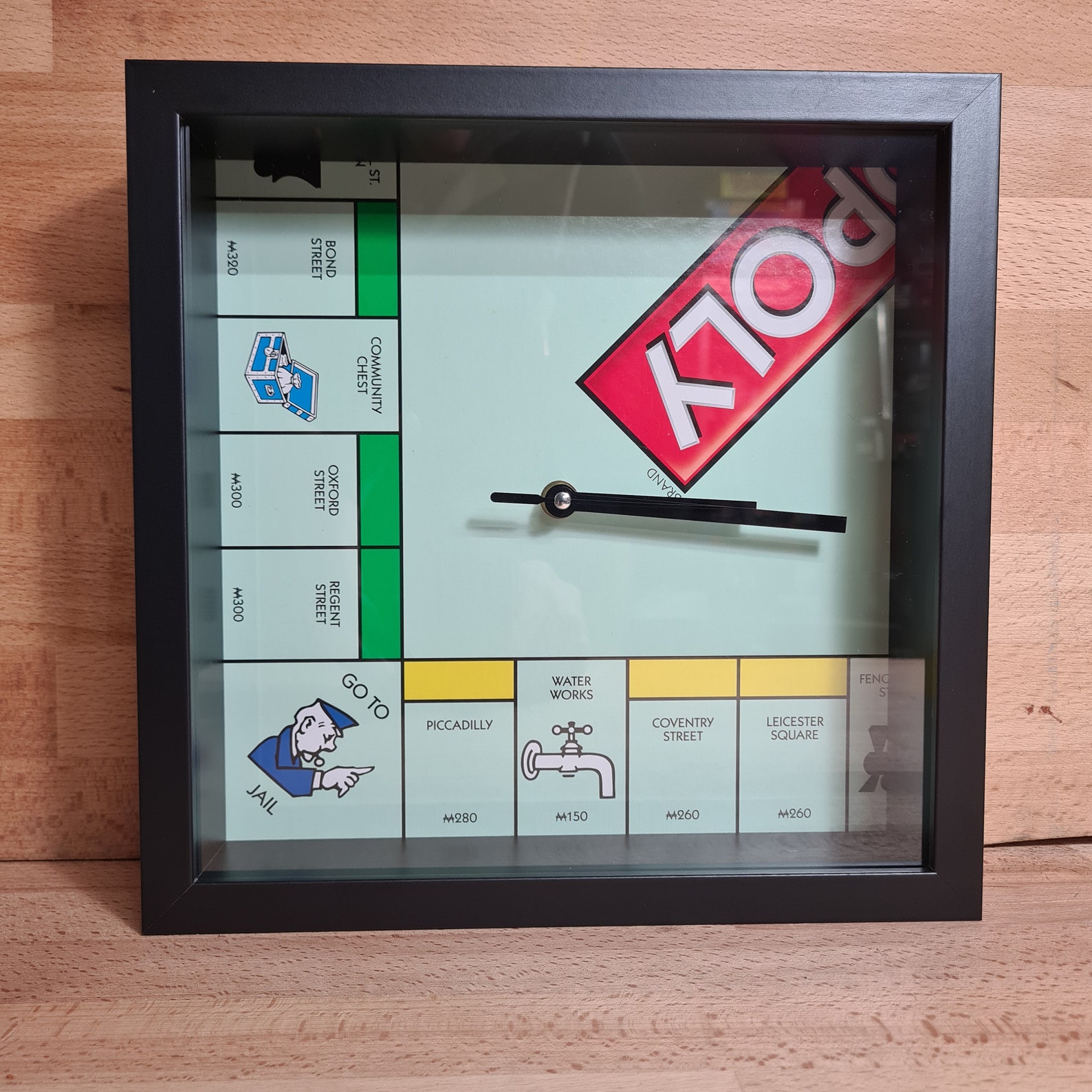 Monopoly Wall Clock. Upcycled Monopoly Original Board Game Desk Clock ...