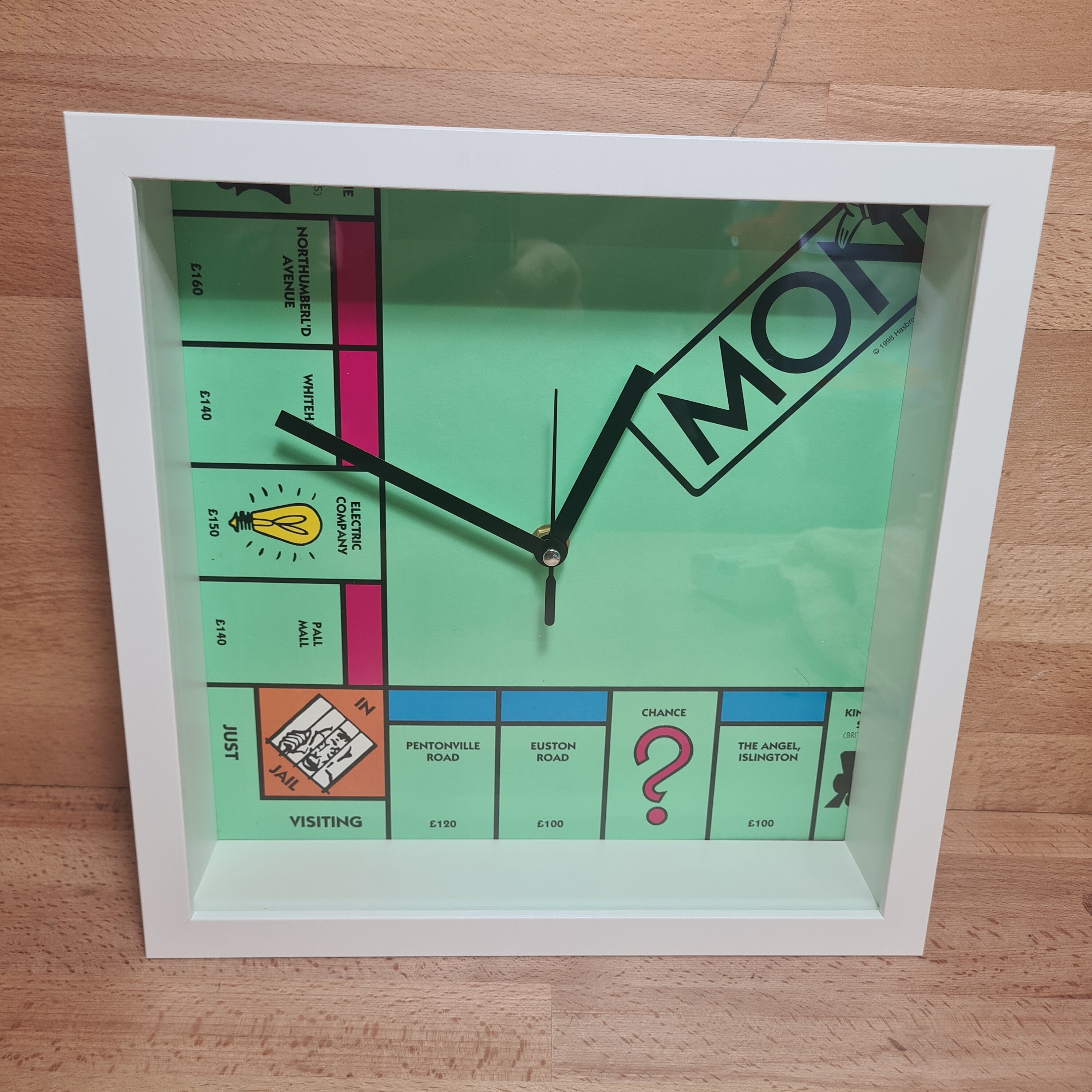 Monopoly Wall Clock. Upcycled Monopoly Original Board Game Desk Clock ...