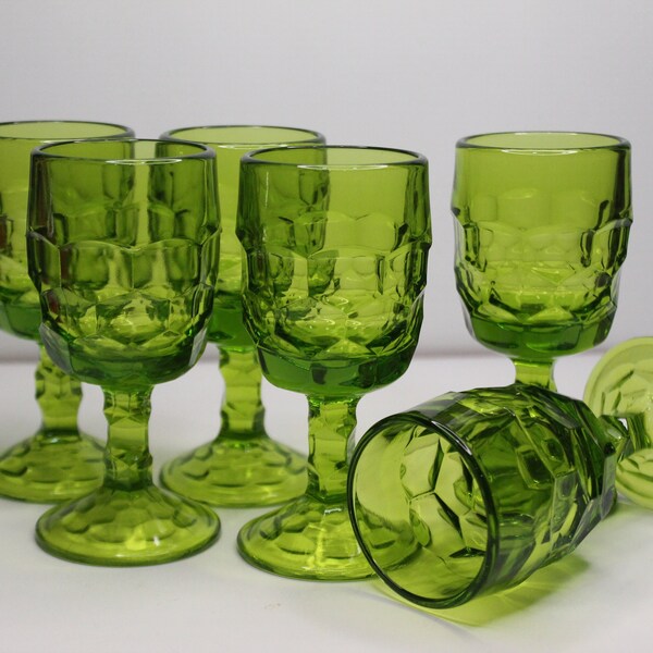 Green Water Goblets - Etsy