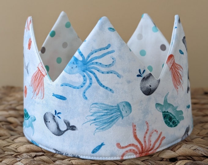 Under the Sea Creatures and Animals Themed Fabric Crowns! Birthday ...