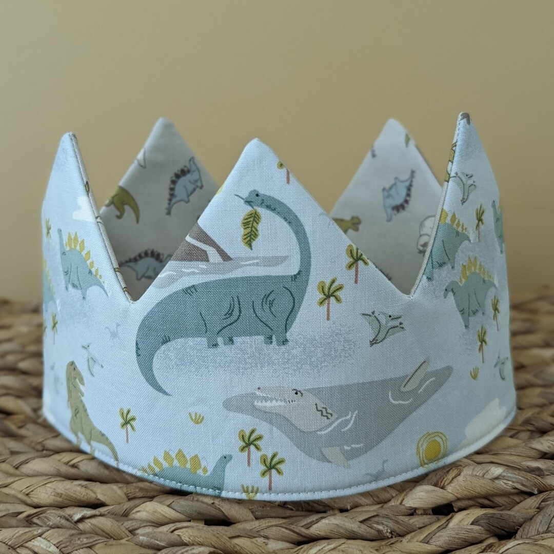 Dinosaur Prehistoric Themed Birthday Party Fabric Crown Celebration ...