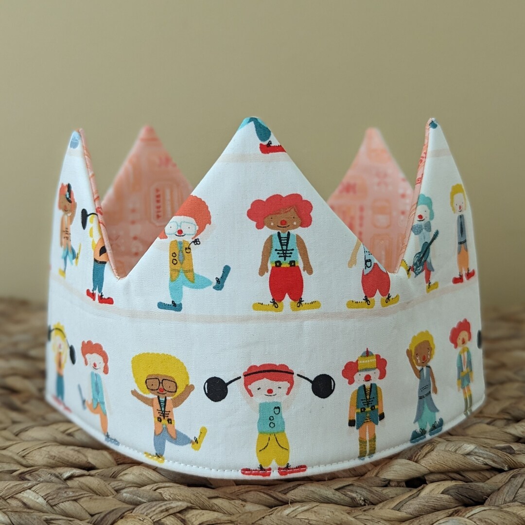 Circus Clowns Admit One Ticket to Carnival Themed Fabric Crowns ...