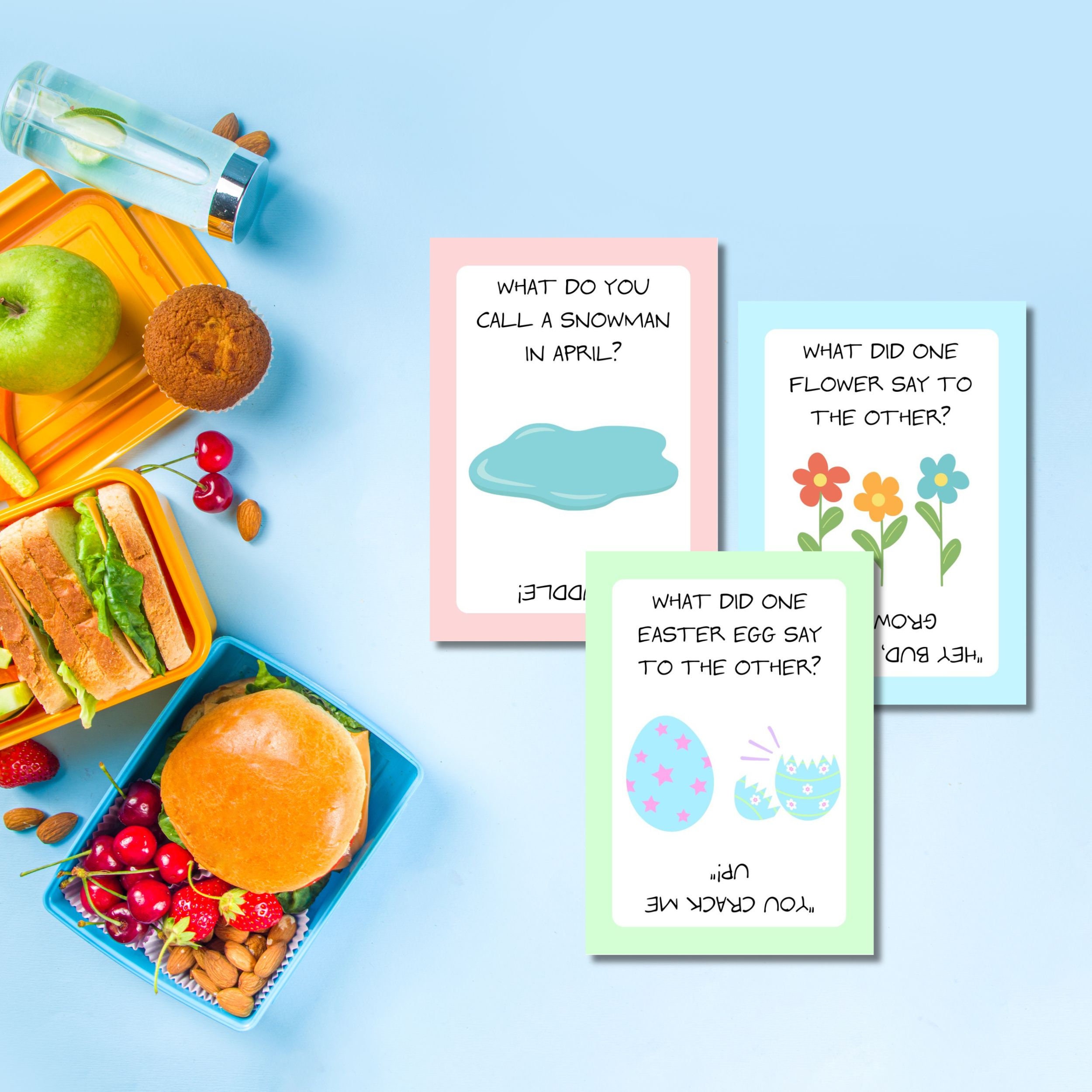 Spring Easter Lunch Box Notes Printable Kids Lunchbox Jokes for Spring ...