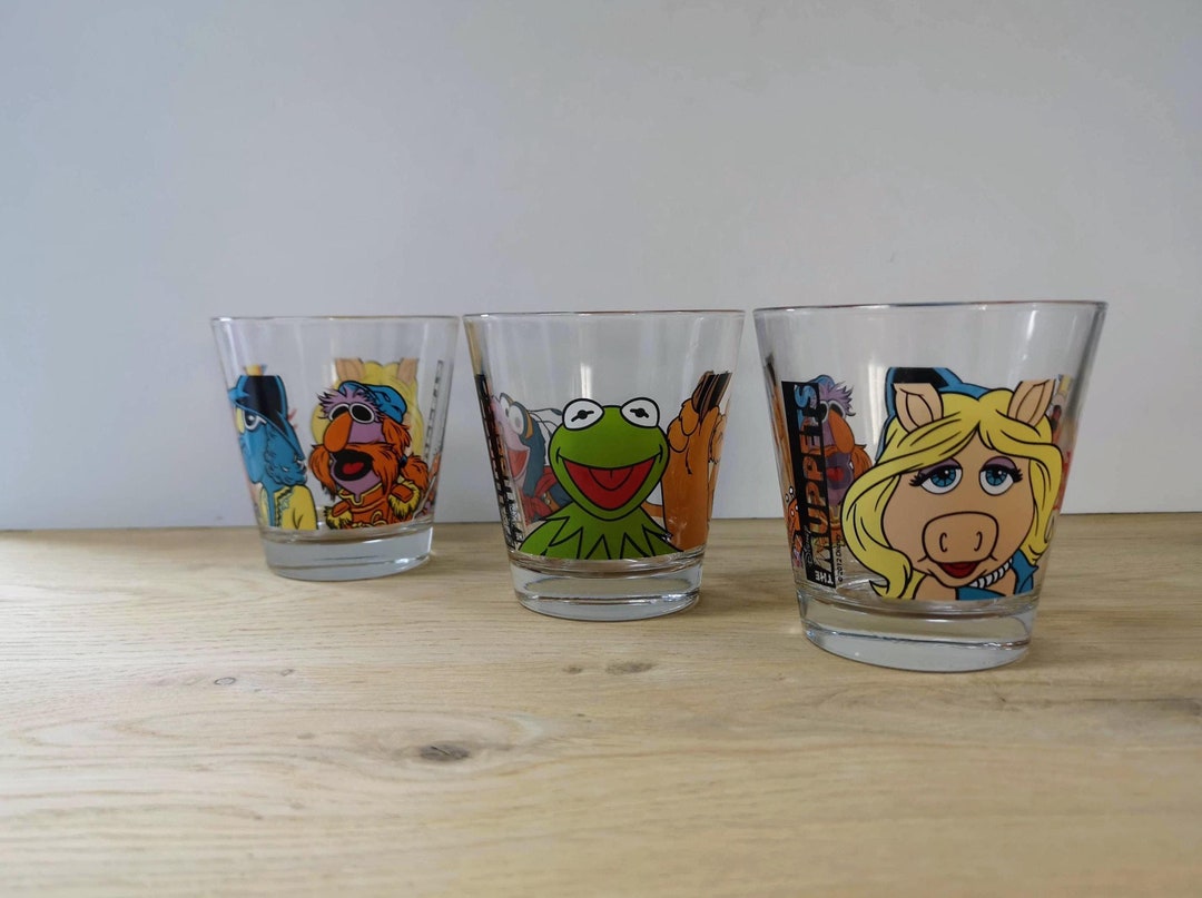 Set of 3 Colorful Water Glasses With Henson Muppetshow Characters ...