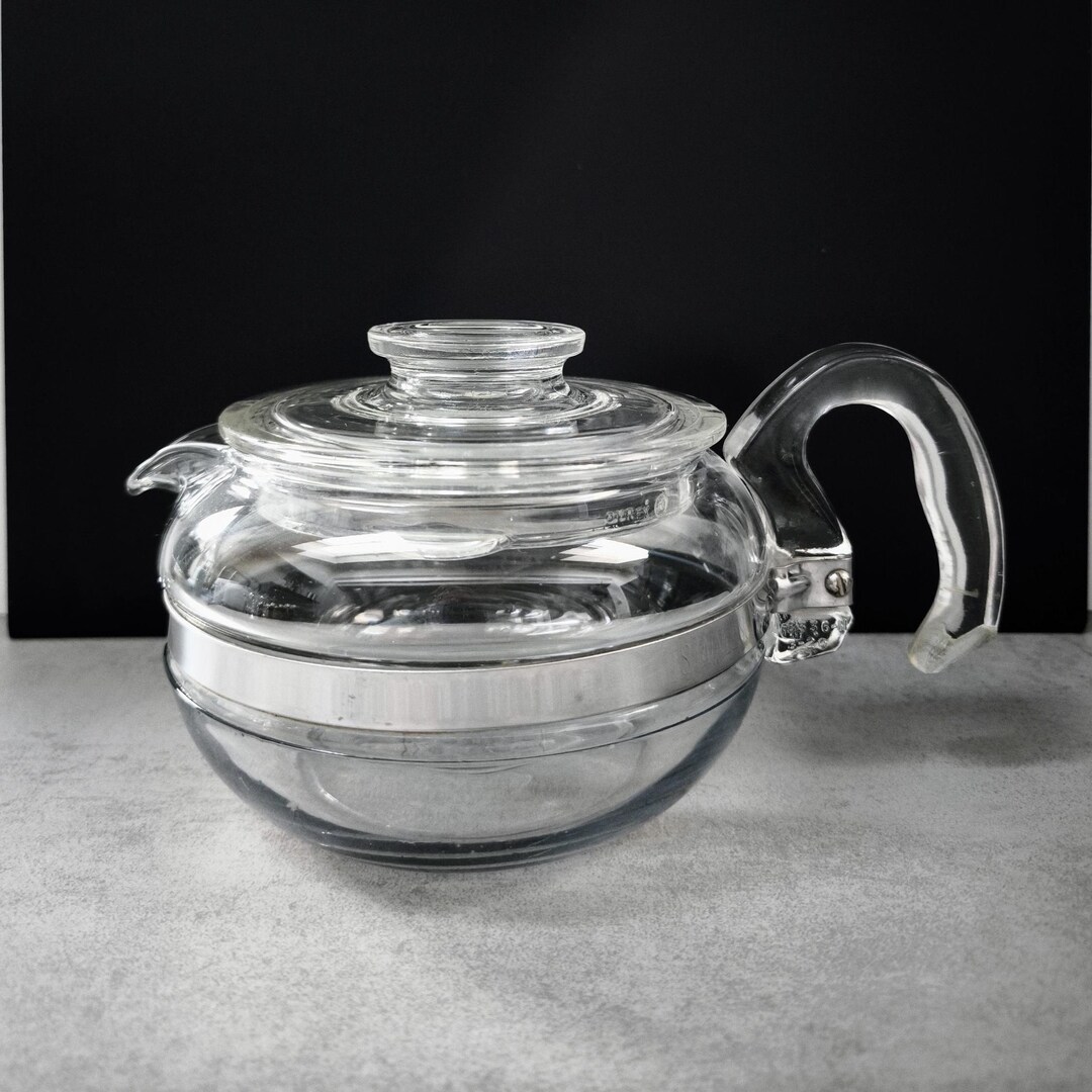 Vintage Pyrex Glass Teapot | Made in USA | 6 Cup Clear Glass Teapot ...