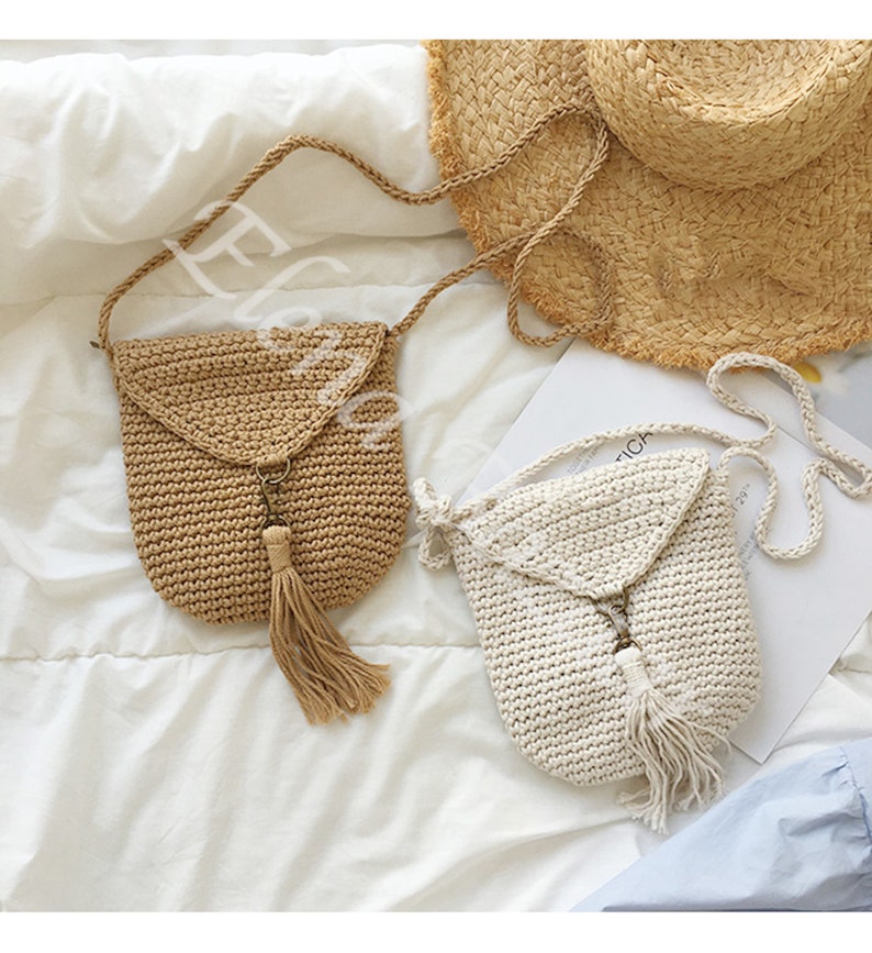 Handmade Crochet Mini Purse With Tassel Hand Woven Crossbody - Etsy