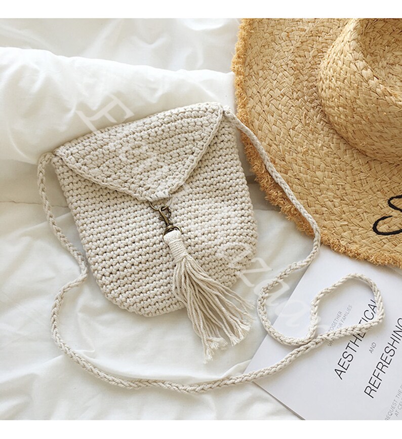 Handmade Crochet Mini Purse With Tassel Hand Woven Crossbody - Etsy
