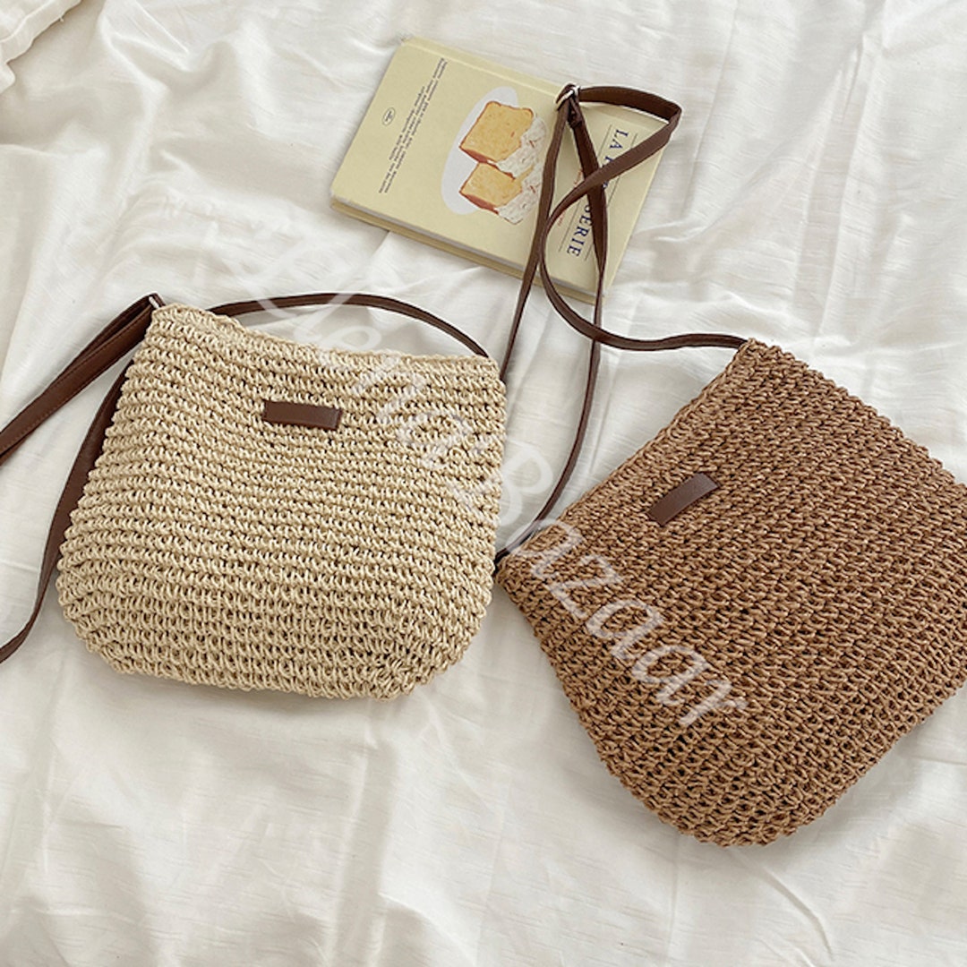 Women's Straw Weave Crossbody Bag, Beach Crossbody, Fashion Casual ...