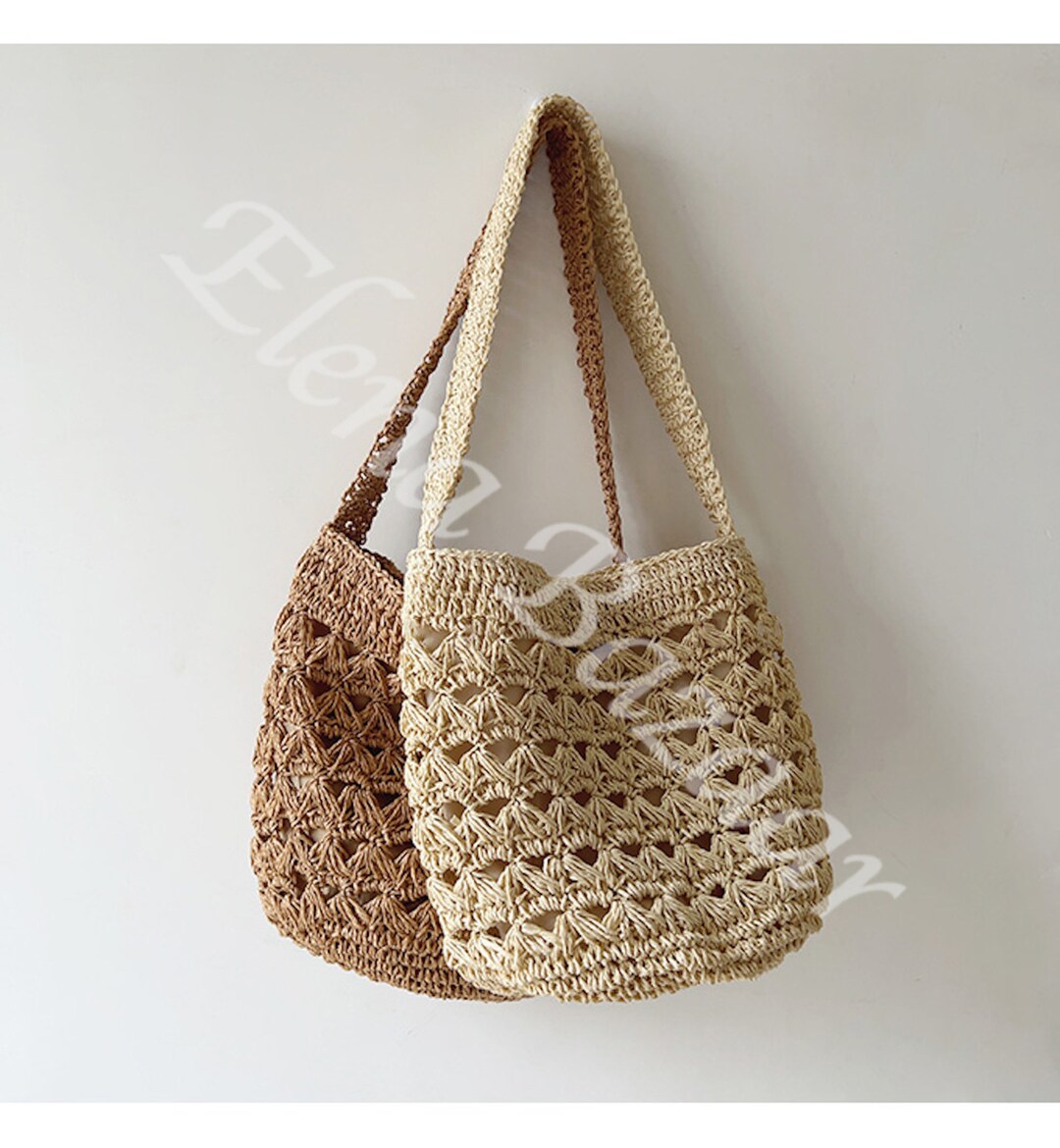 Women's Straw Weave Bucket Bag, Hand Woven Bucket Bag, Fashion Casual ...