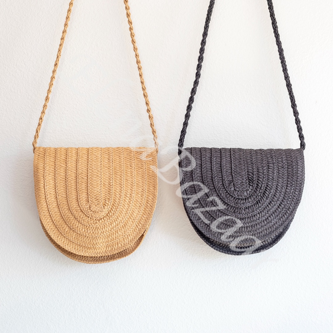 Women's Straw Weave Boho Crossbody Bag, Beach Crossbody, Crossbody ...