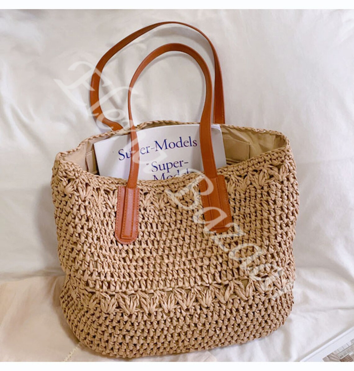 Women's Straw Weave Tote Bag Hand Woven Fashion Casual - Etsy