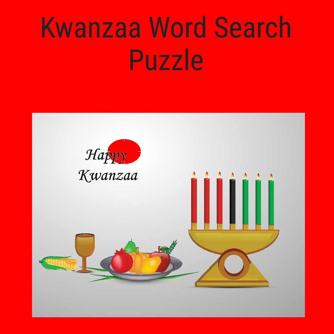 Kwanzaa Word Search Printable Puzzle - Etsy