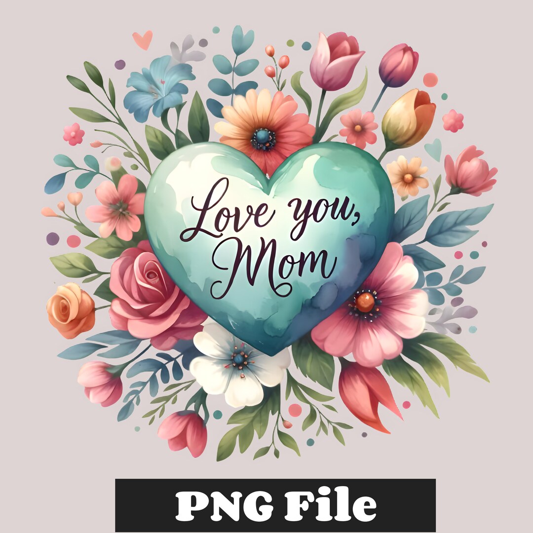 Mother's Day Floral Heart Clipart, Mother's Day Clipart, Mother's Day ...