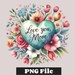 Mother's Day Floral Heart Clipart, Mother's Day Clipart, Mother's Day ...