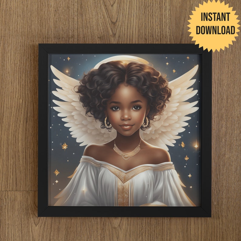 African American Angel, Black Angel Digital Print, African American Art ...