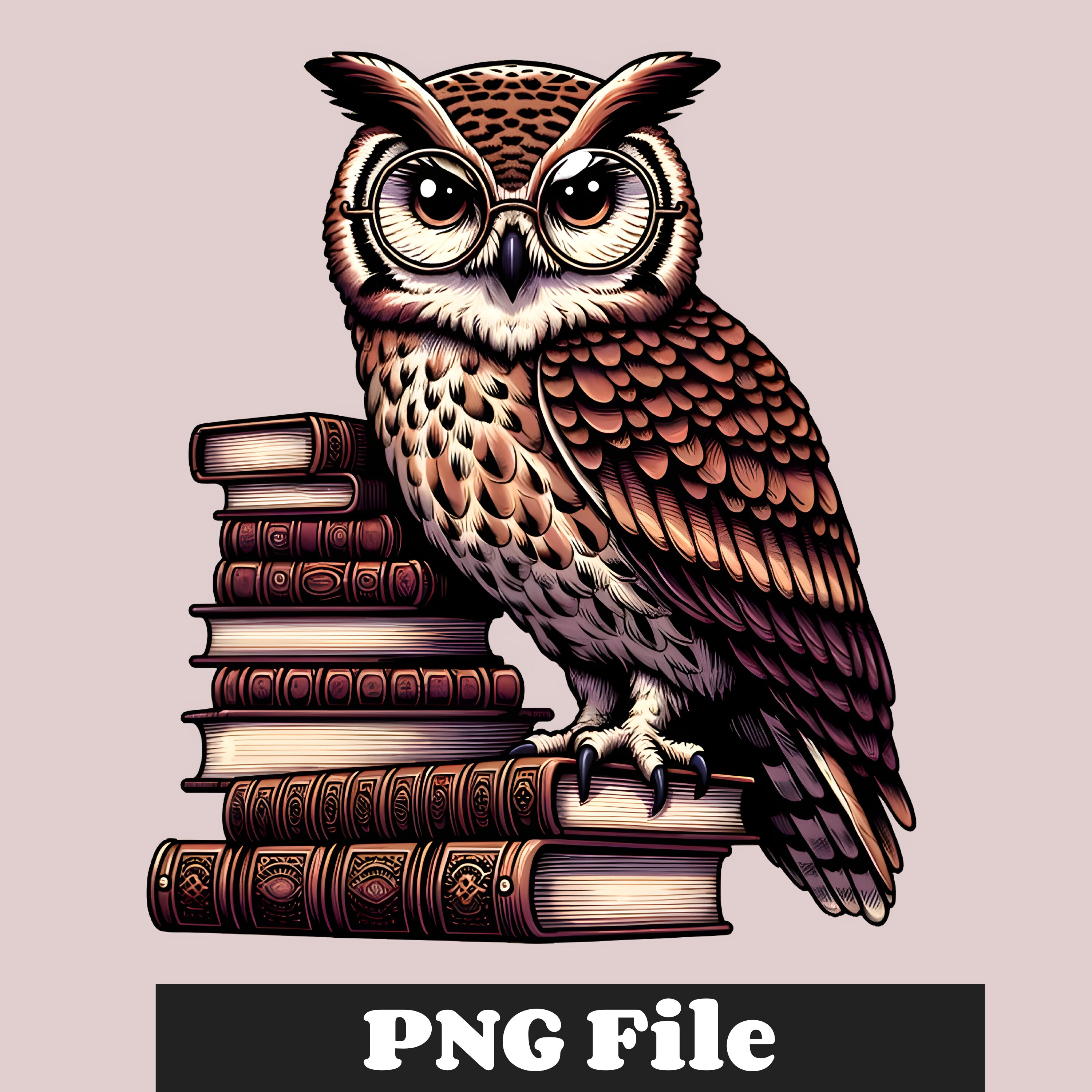 Owl Wearing Glasses Clipart, Owl Clipart, Owl PNG, Printable Animal Art ...