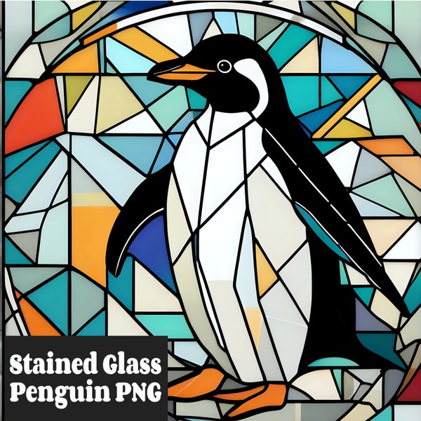 Stained Glass Penguin Pattern - Etsy