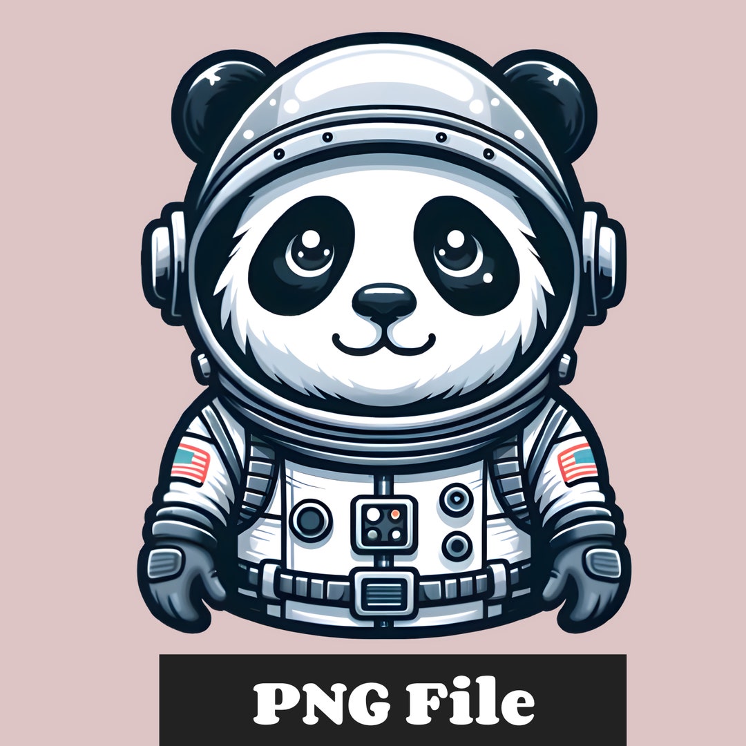 Astronaut Panda Art Print | Whimsical Animal Illustration | Panda ...