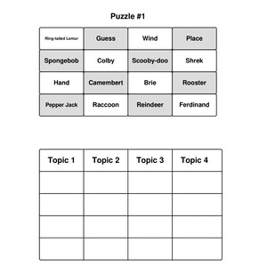 100 Connections Word Game Puzzles, Printable Word Puzzles, PDF Word ...