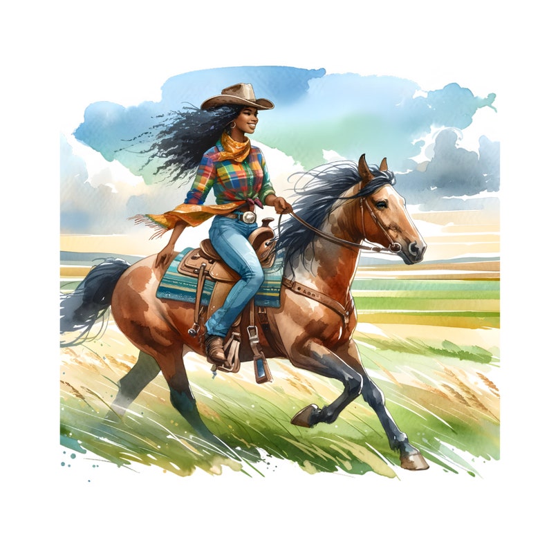 African American Cowgirl Clipart, African American Cowgirl PNG, Cowgirl ...