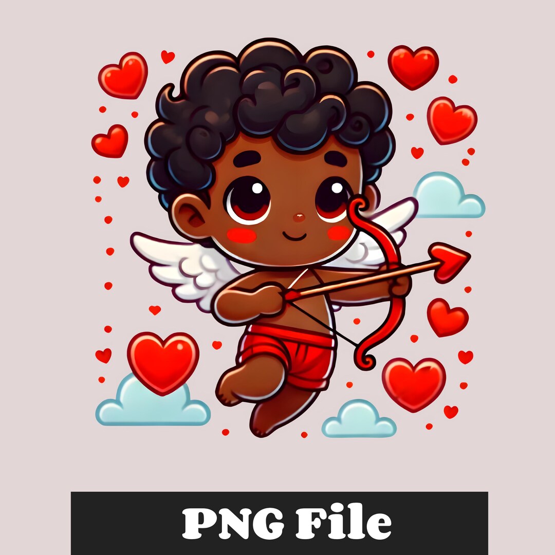 Adorable Valentine Cupid Clipart, Cute Cartoon Cupid Illustration ...