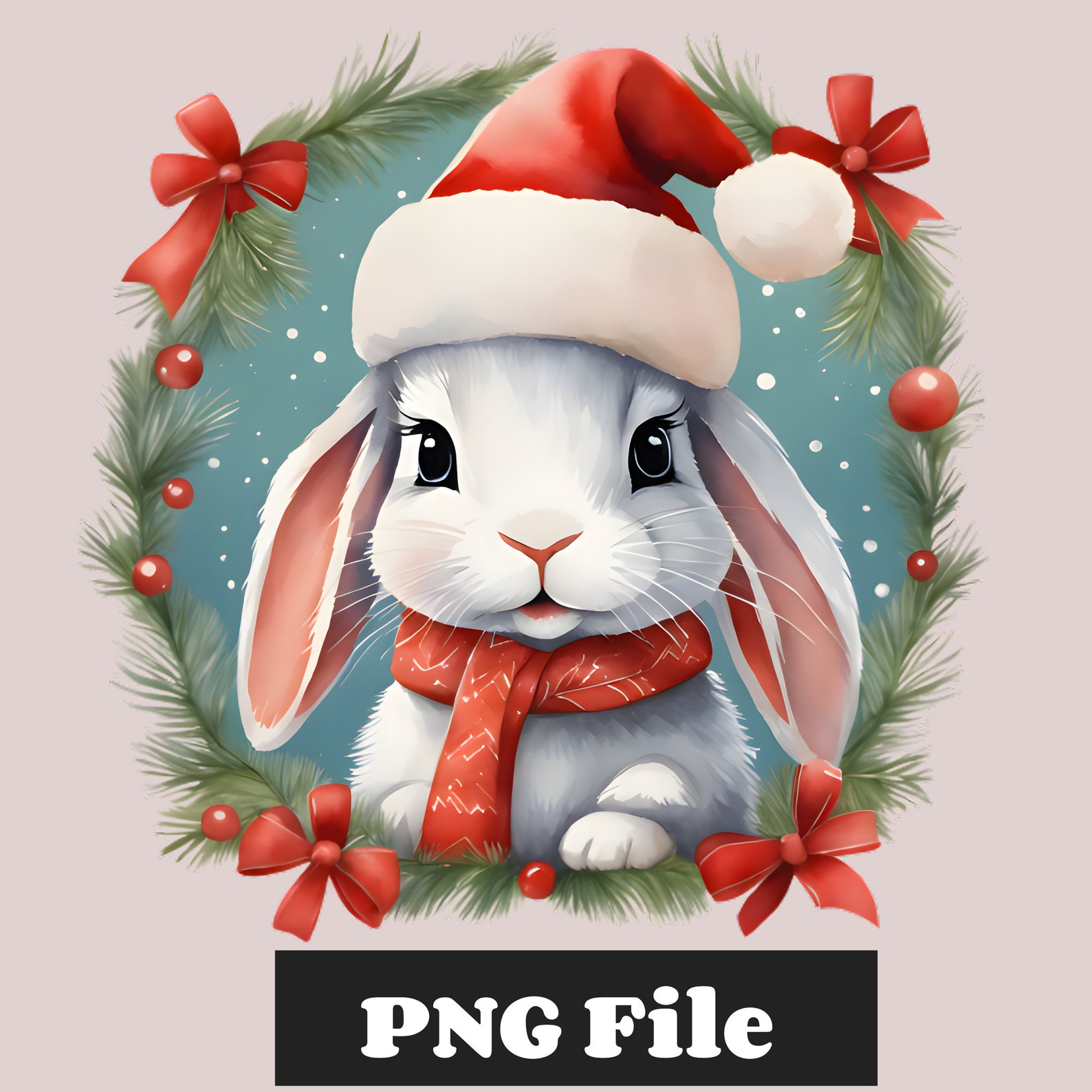 Christmas Bunny Clipart, Christmas Bunny PNG, Rabbit Clipart, Rabbit ...