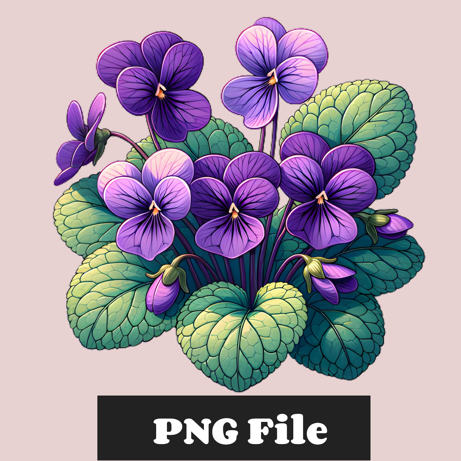 Violets Clipart, Violets PNG, Floral Clipart, Floral PNG, Flowers ...