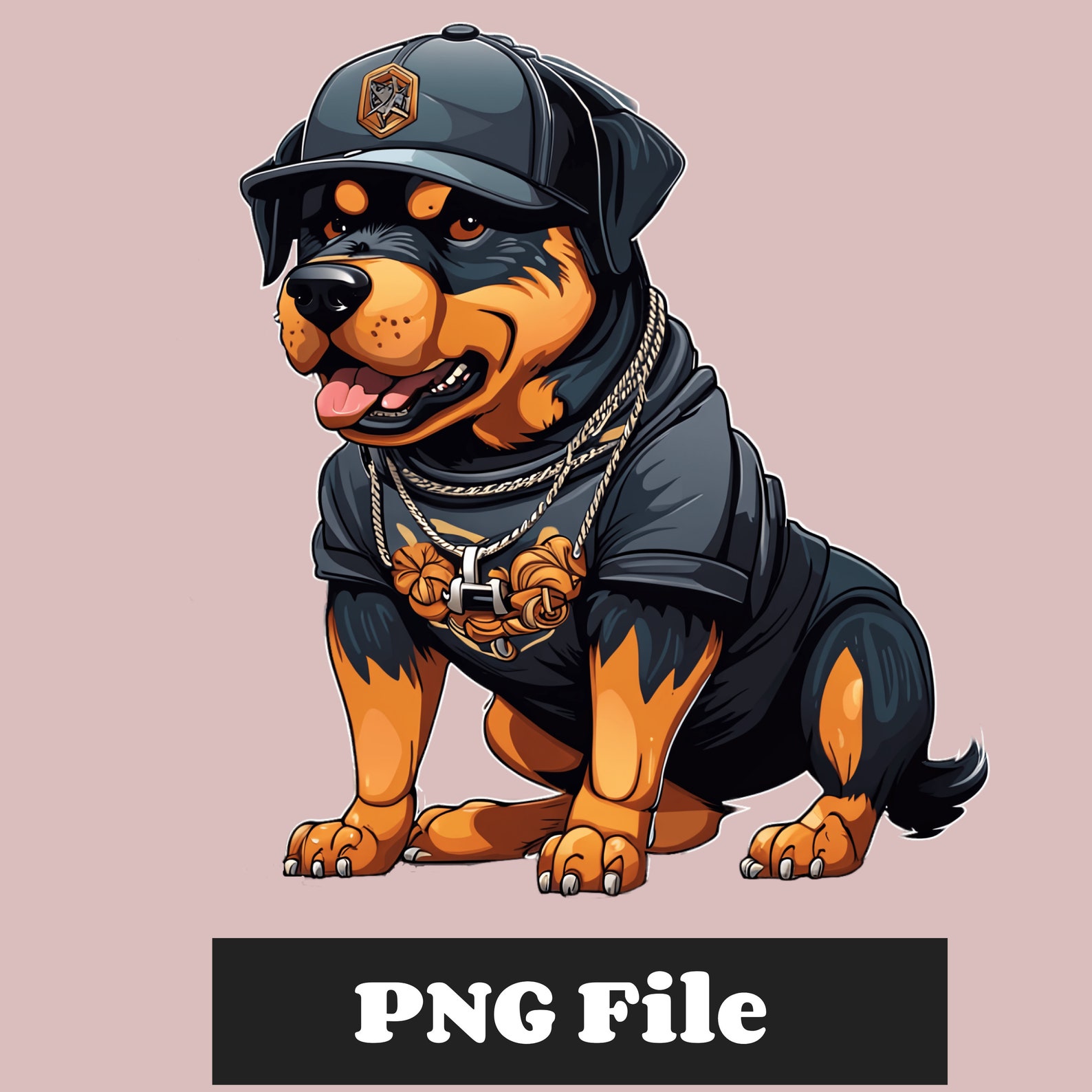 Rottweiler Wearing Hip Hop Gear Clipart, Rottweiler Clipart, Rottweiler ...
