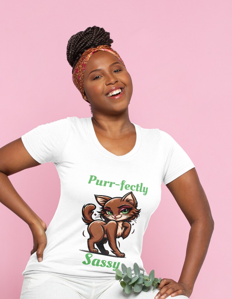Adorable Sassy Cat Clipart - 'purr-fectly Sassy' - Funny Cat Art - Cat ...