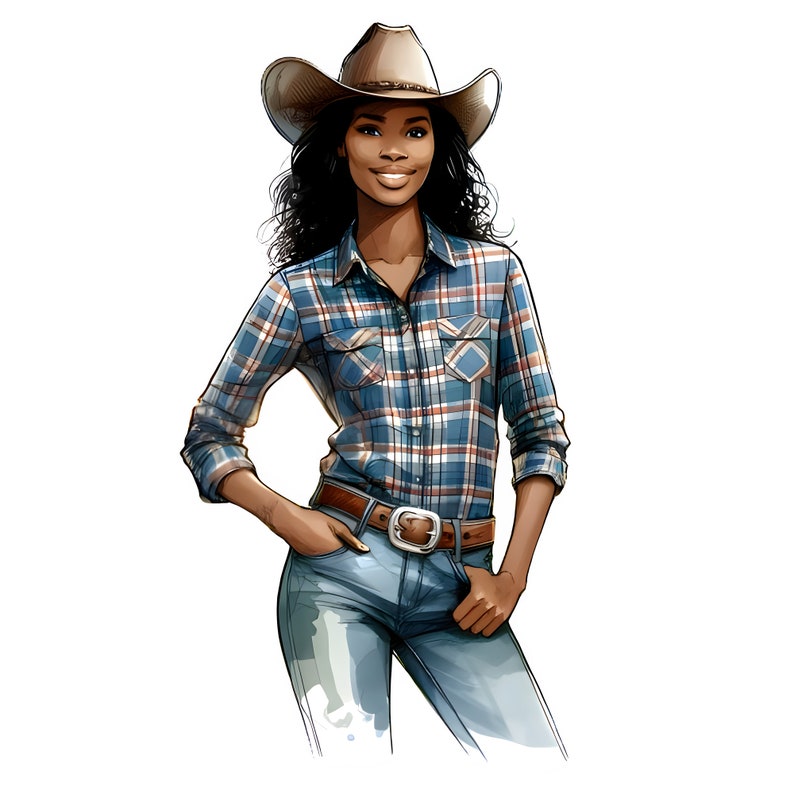 African American Cowgirl Clipart, African American Cowgirl PNG, Cowgirl ...