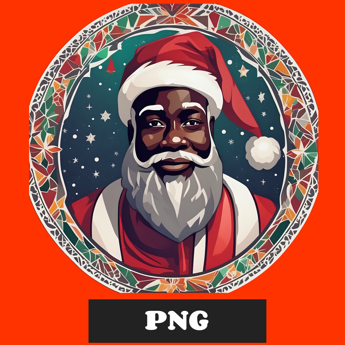 African American Santa Claus Clipart: Christmas PNG (digital Download ...