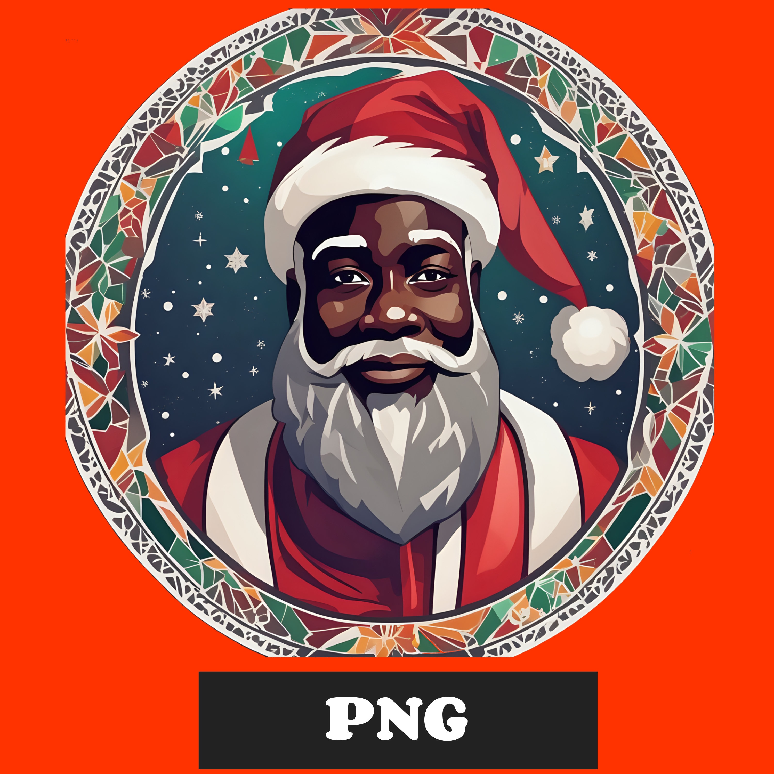 African American Santa Claus Clipart, Black Santa Clipart, Black Santa ...