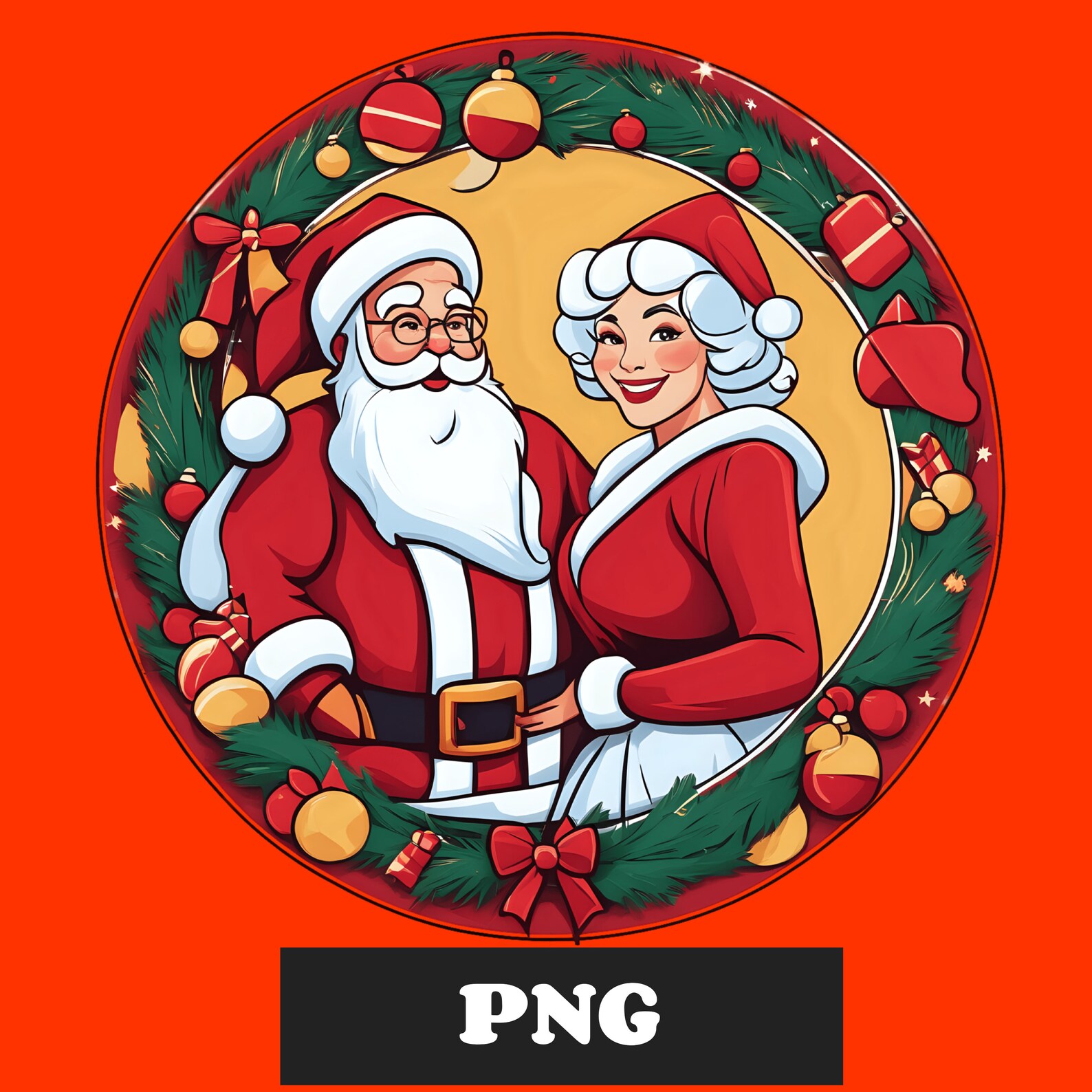 Santa Claus and Mrs. Claus Clipart, Digital Clipart, PNG Santa Claus ...
