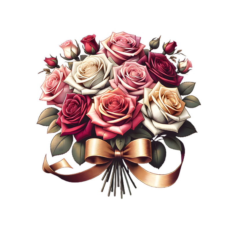 Roses Clipart Bundle, Floral Clipart, Roses PNG, Floral PNG, Flowers ...