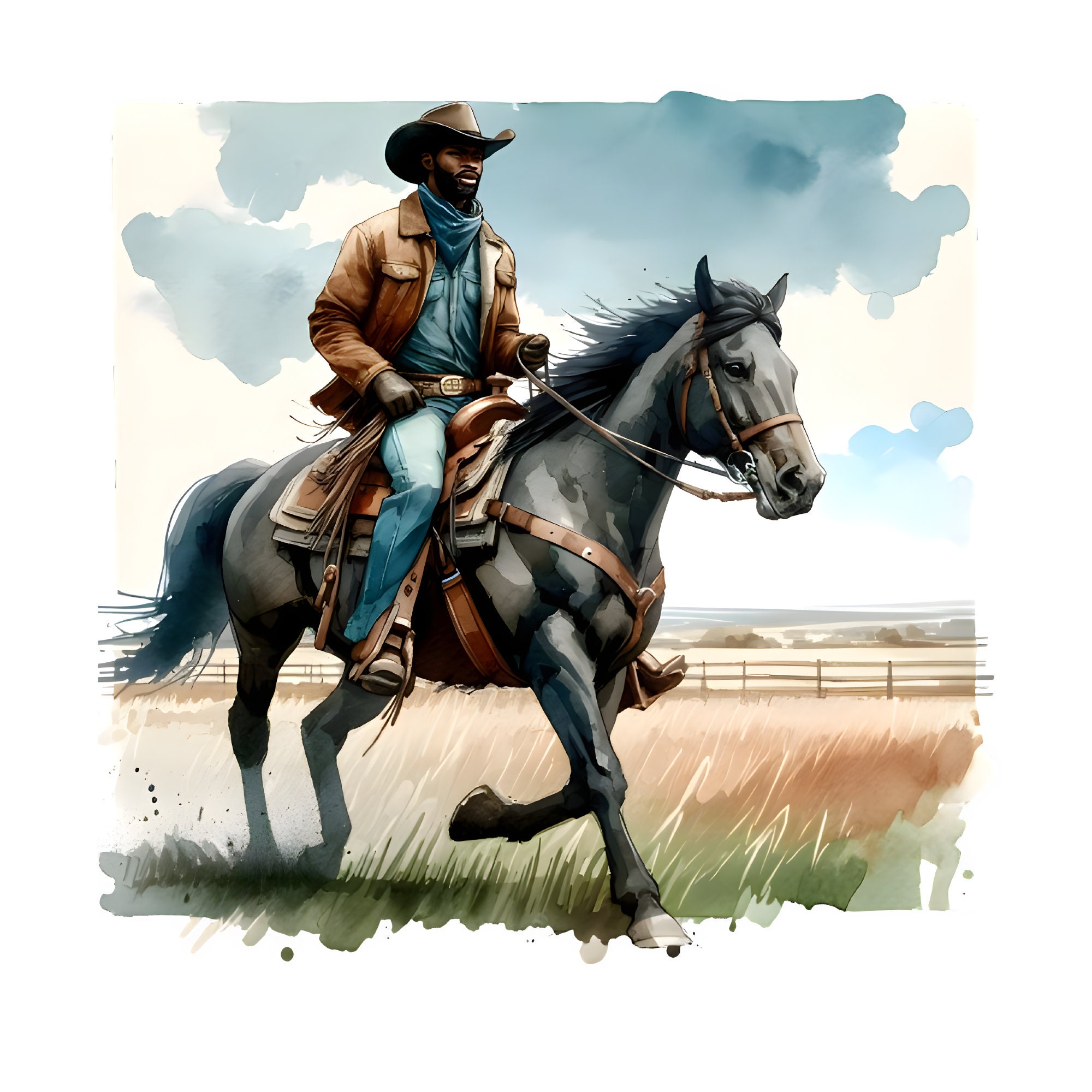 African American Cowboy Clipart, African American Cowboy PNG, Cowboy ...