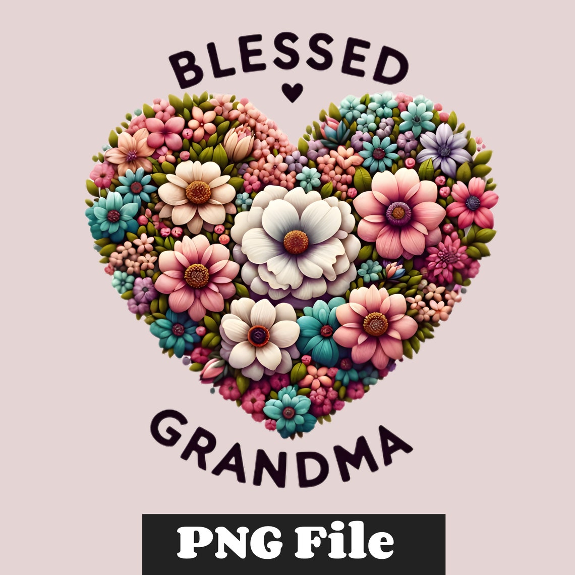 Blessed Grandma Floral Clipart Blessed Grandma PNG Floral - Etsy