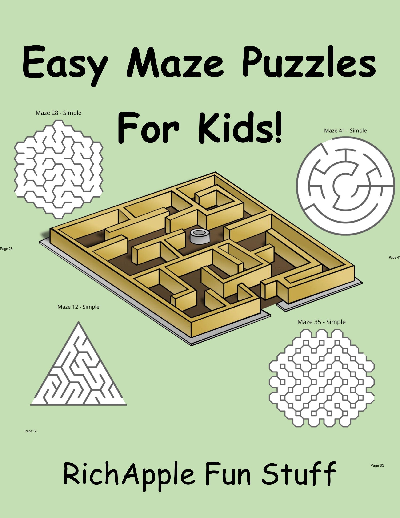 Easy Maze Puzzles for Kids - Etsy