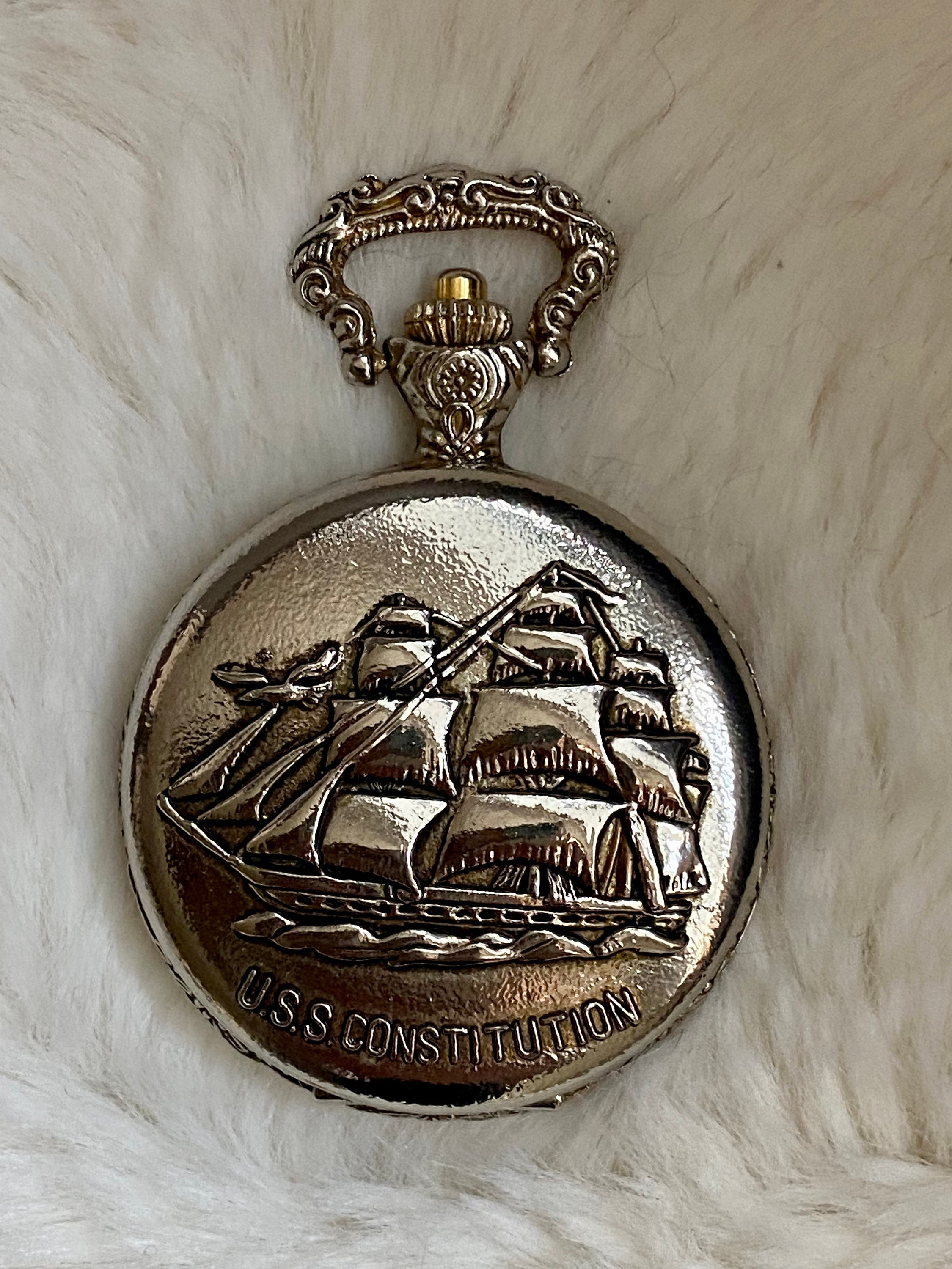 Vintage Pocket Watch USS Constitution - Etsy