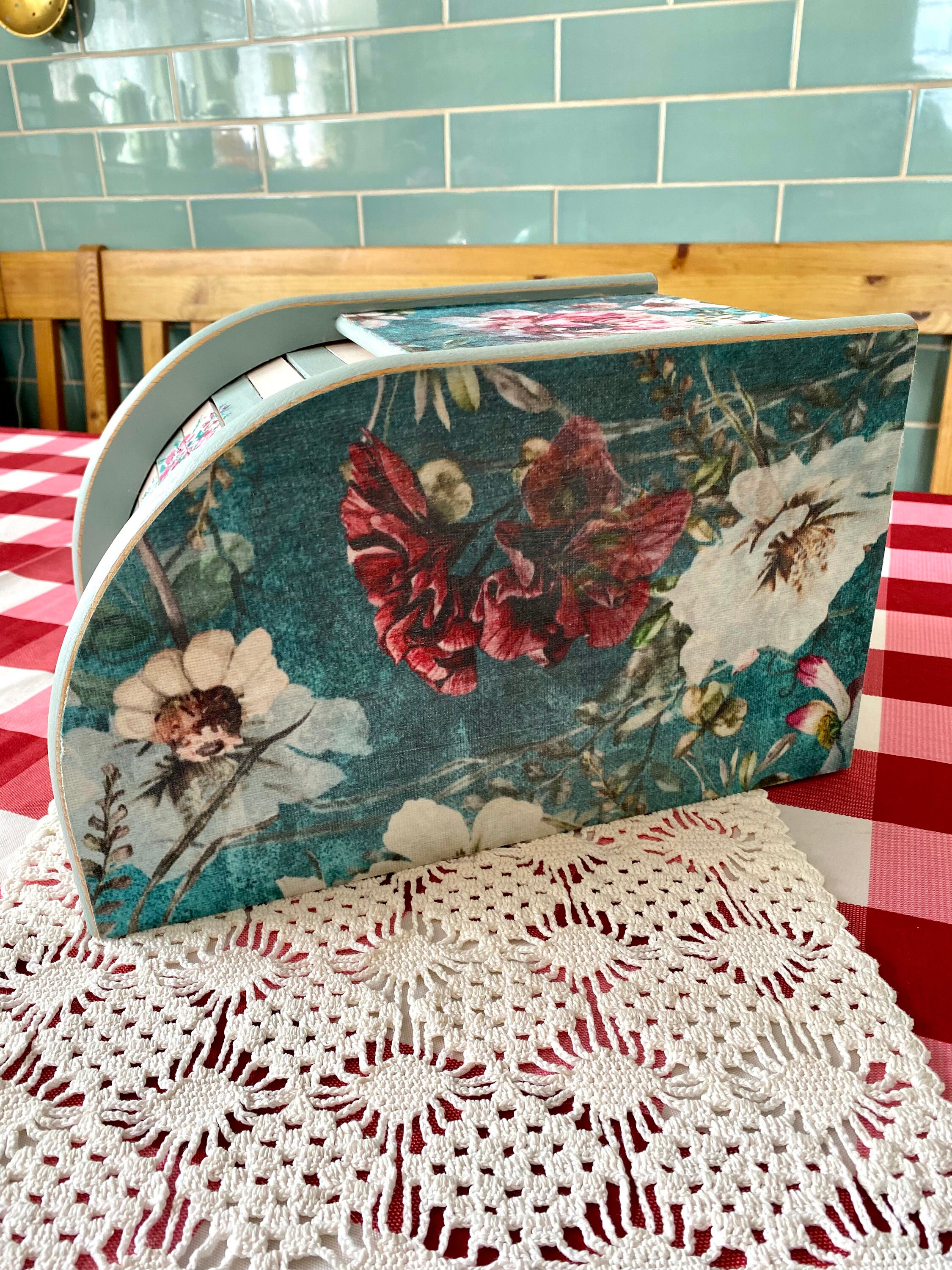 Painted Floral Mini Breadbox Craft Box - Etsy