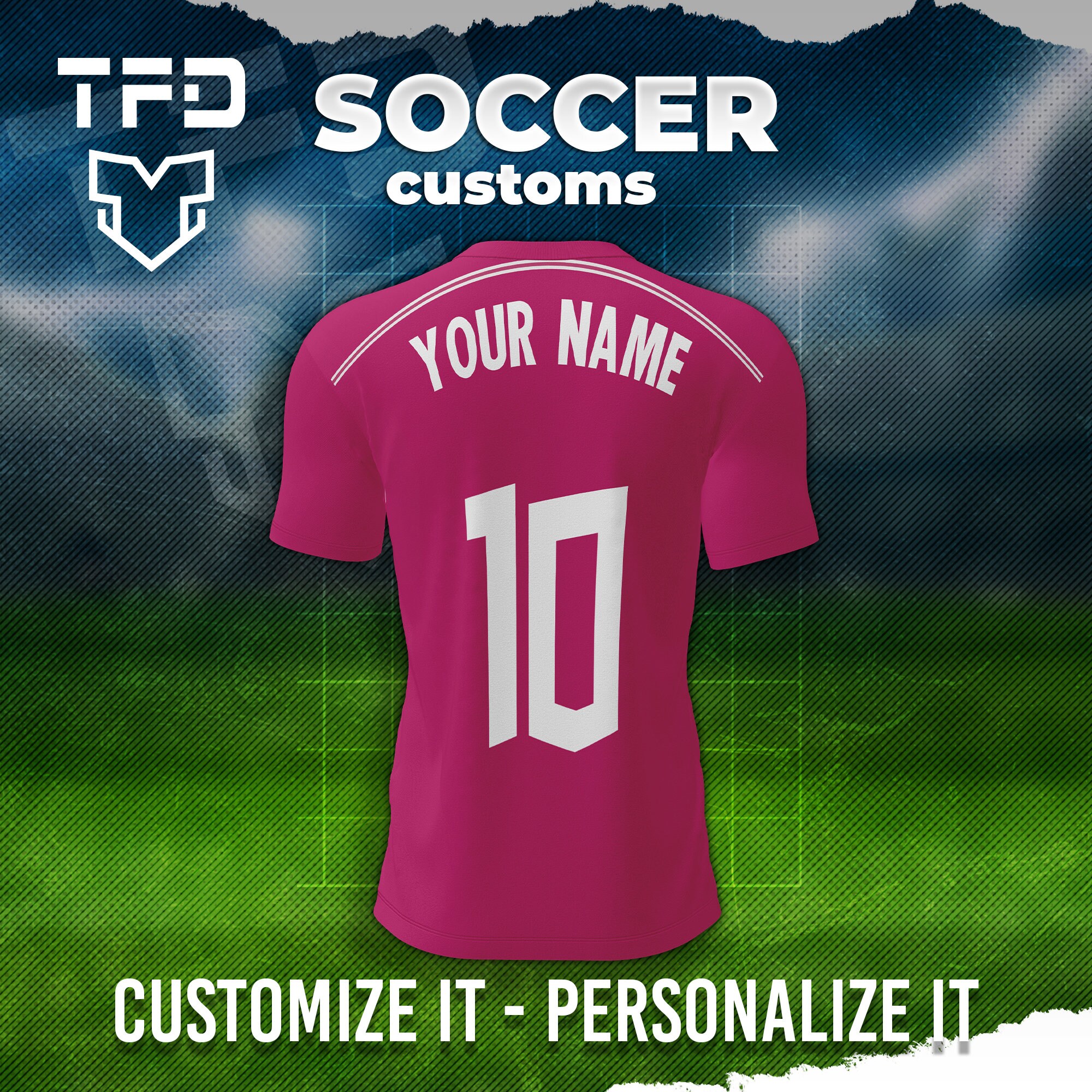 Custom Pink Soccer Jersey | Custom Soccer Uniform | Personalizable Name ...