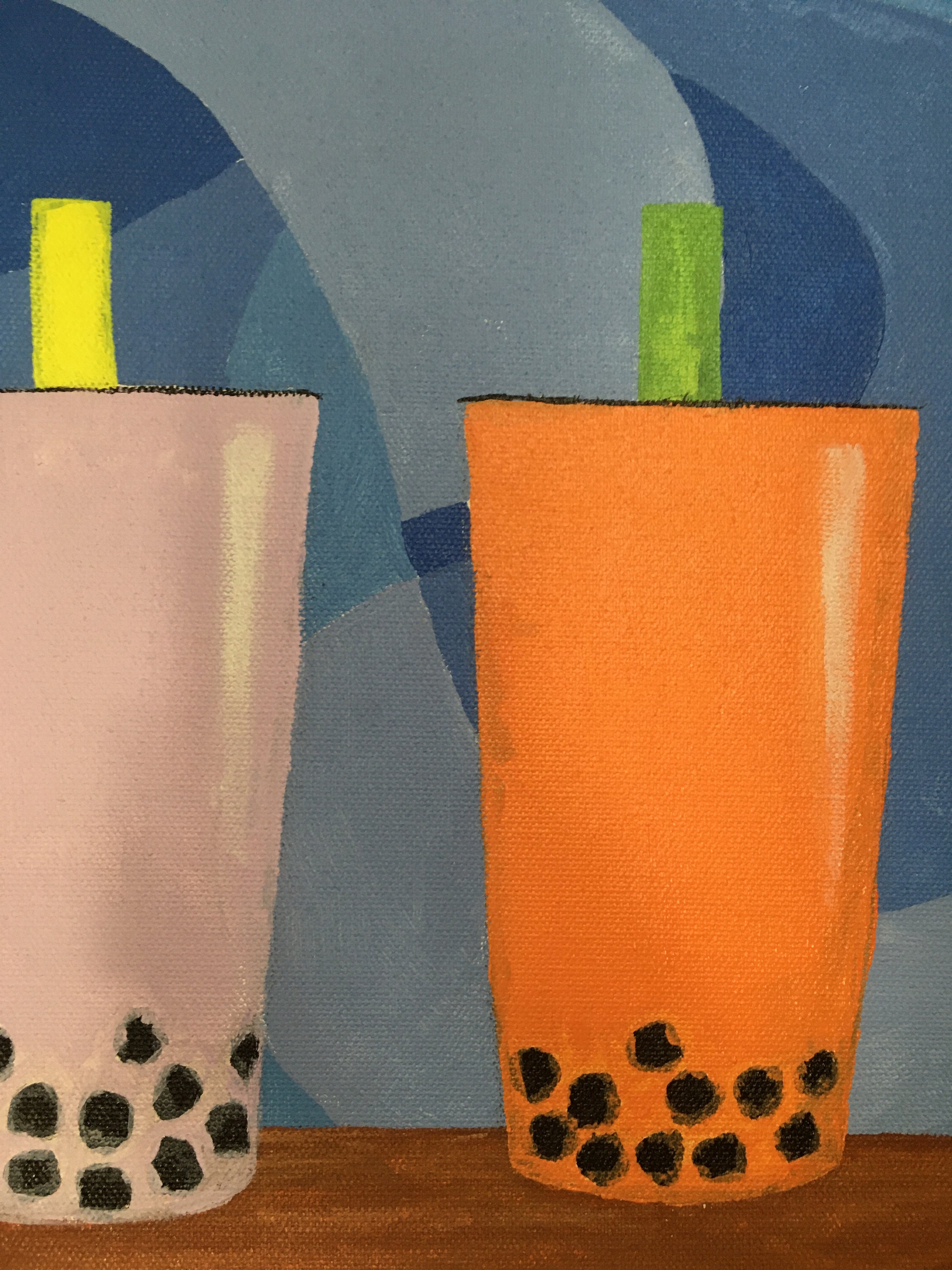 Boba Tea Modern Wall Art Canvas Painting - Etsy