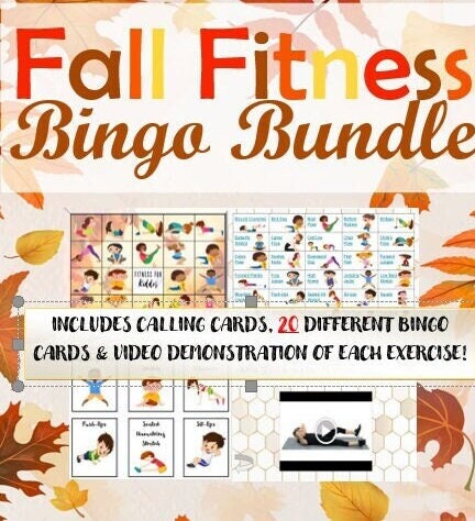 Fall Fitness Bingo 20 CARDS L Kids Bingo L Brain Breaks for Kids L Kids ...
