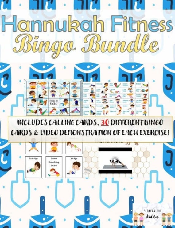 Hanukkah Fitness Bingo 30 CARDS L Kids Bingo L Brain Breaks | Etsy