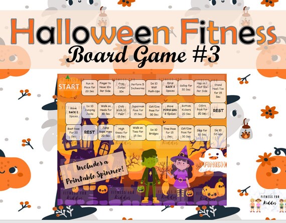 Halloween Fitness Board Game 3 L Brain Breaks for Kids L Kids | Etsy