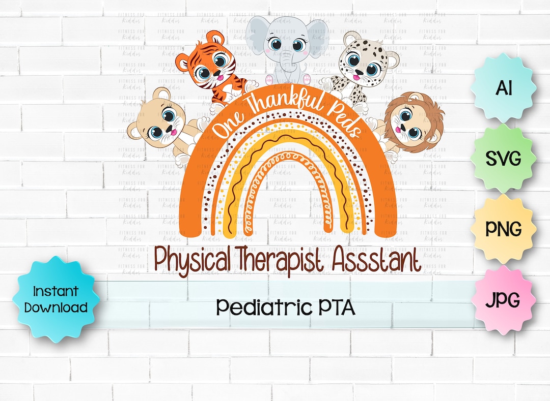 Thanksgiving Rainbow Peds PTA Svg, Thanksgiving Physical Therapist ...
