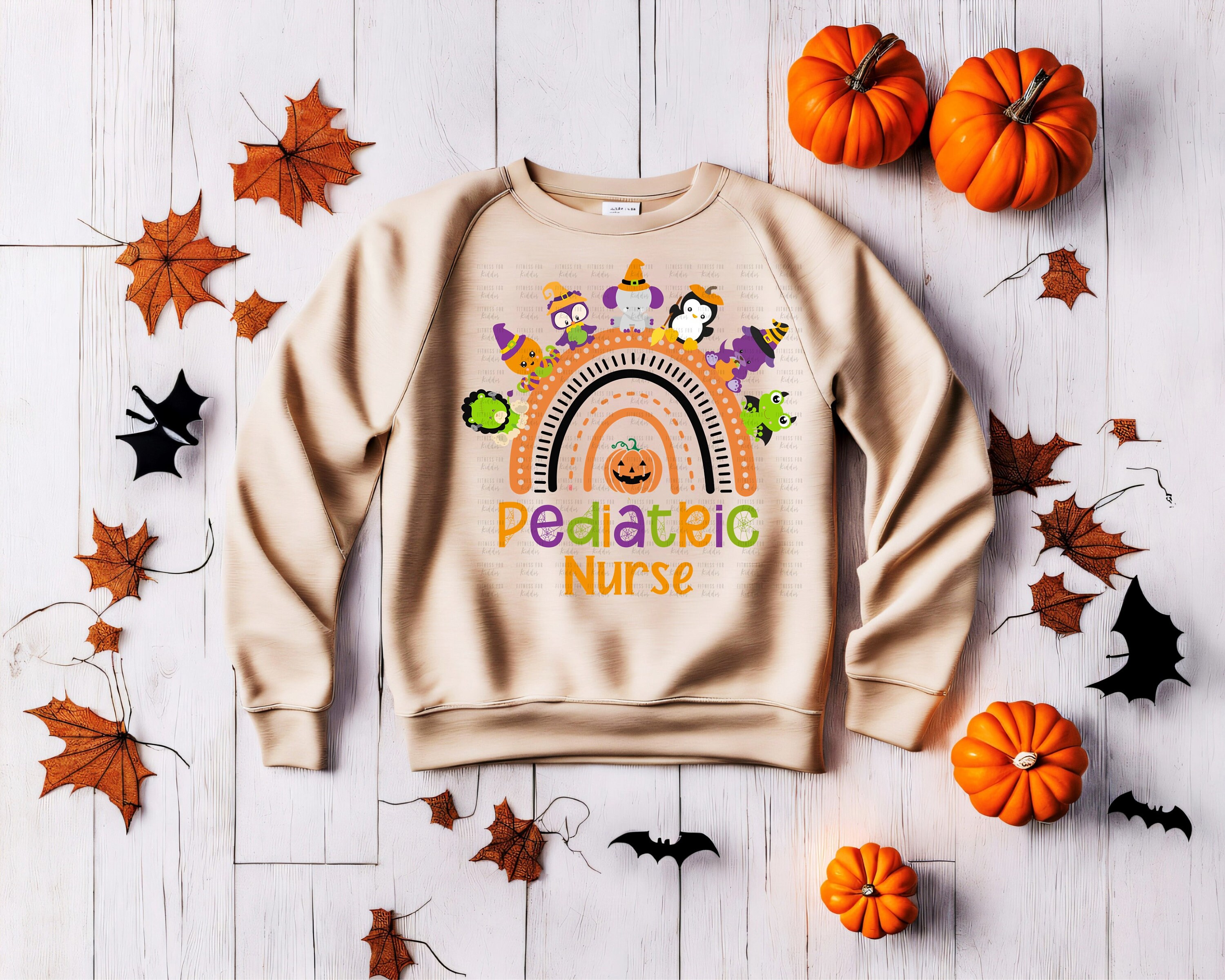 Halloween Rainbow Peds Nurse Svg, Halloween Registered Nurse, Fall ...