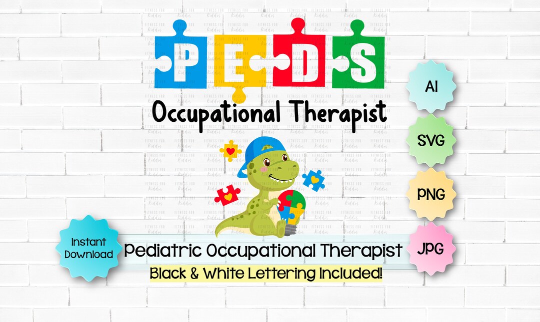 Dino Autism Pediatric OT Svg, Peds Svg, Occupational Therapy Svg, Dino ...