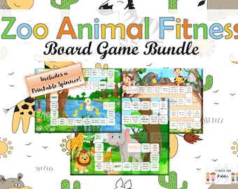 Toys & Games Toys Learning & School Zoo Animal Fitness Board Game ...