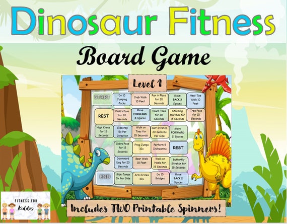 Dinosaur Fitness Board Game LEVEL 1 L Brain Breaks for Kids | Etsy